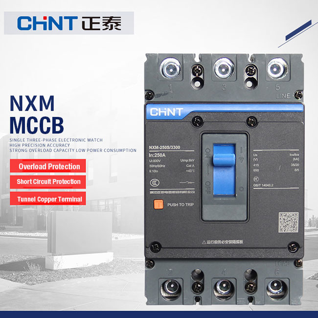 Chint NXM Moulded Case Circuit Breaker 3 Pole 4 Pole NXM-63 125S 250S 400S 630S 380V 415V Icu ...