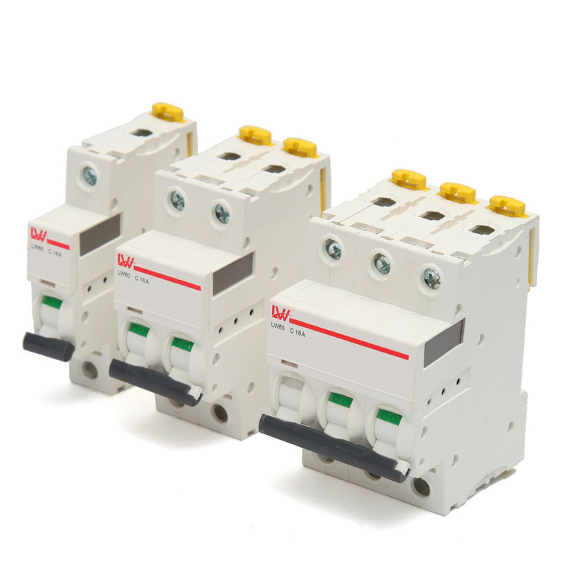 230V MCB C60 Pemutus Sirkuit Industri 63A 1P 2P 3P 4P Kurva C